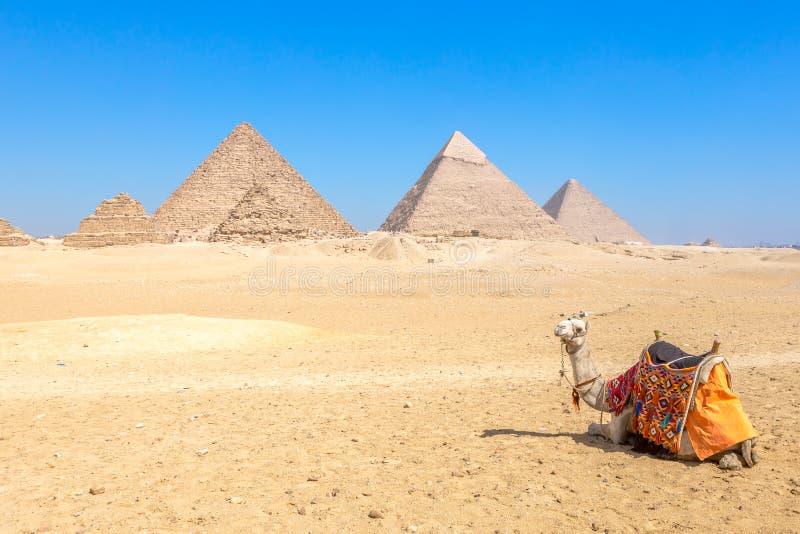 Subsidiary Pyramids in Giza Pyramid Complex in Cairo, Egypt Stock Photo ...