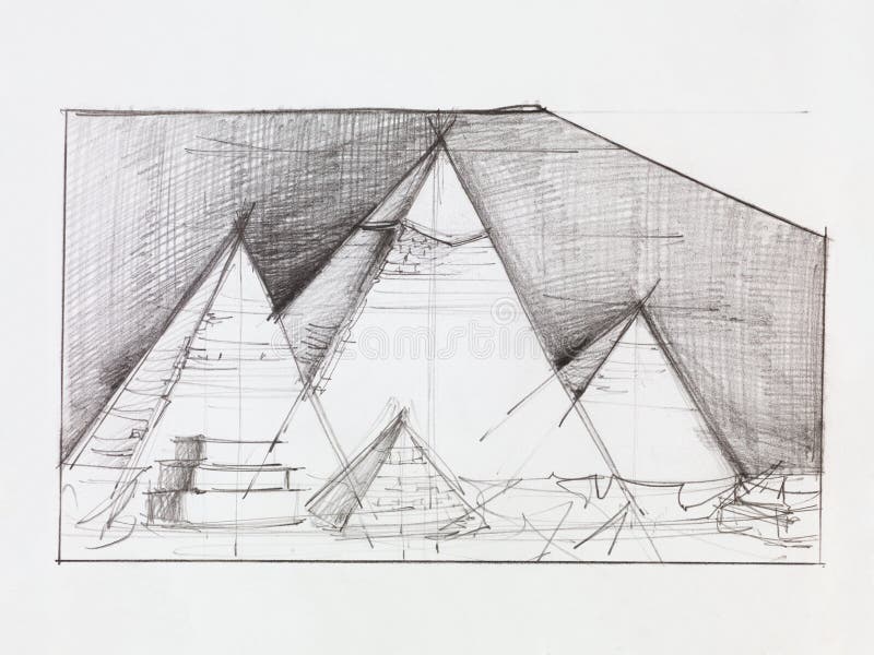 Pyramids of Giza stock illustration. Illustration of frame - 42978335