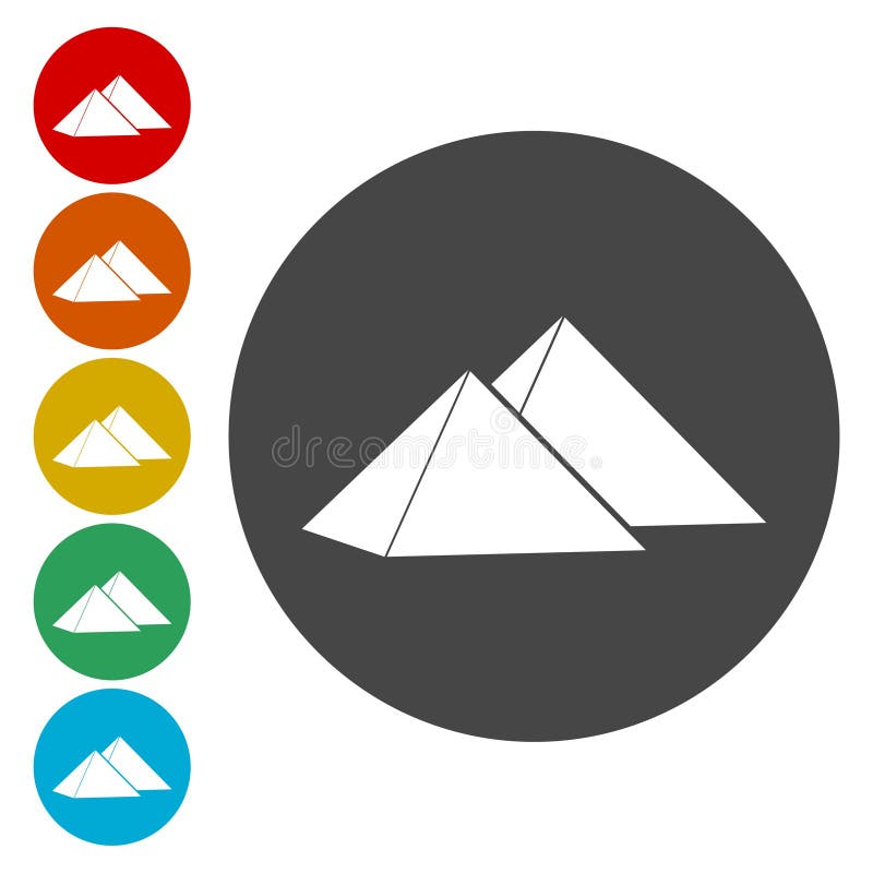 The Pyramids at Giza in Egypt, Pyramid Complex Icon Stock Vector ...