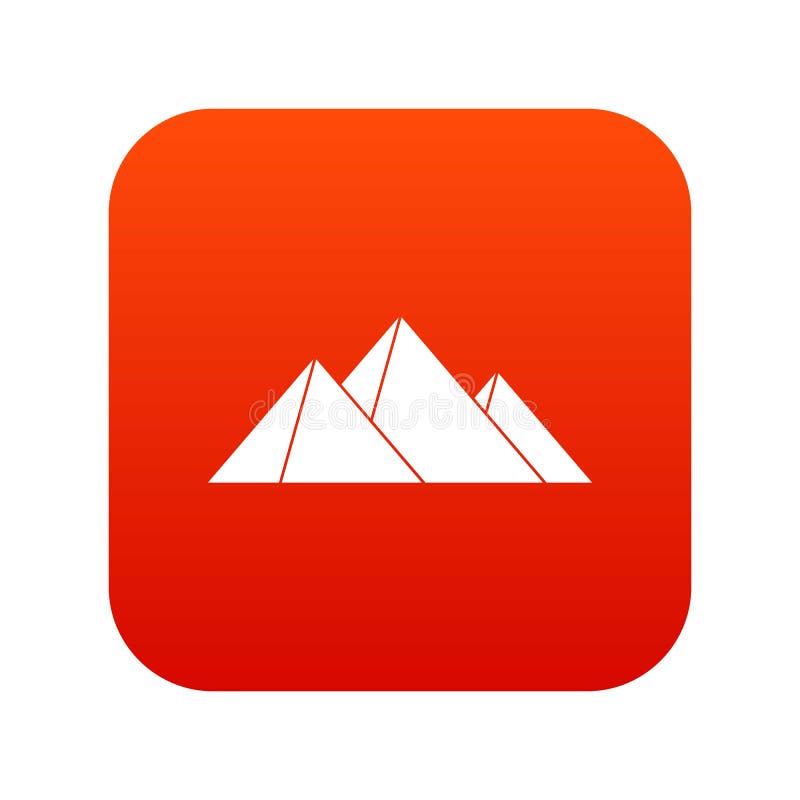 Pyramids icon digital red stock vector. Illustration of africa - 108872250