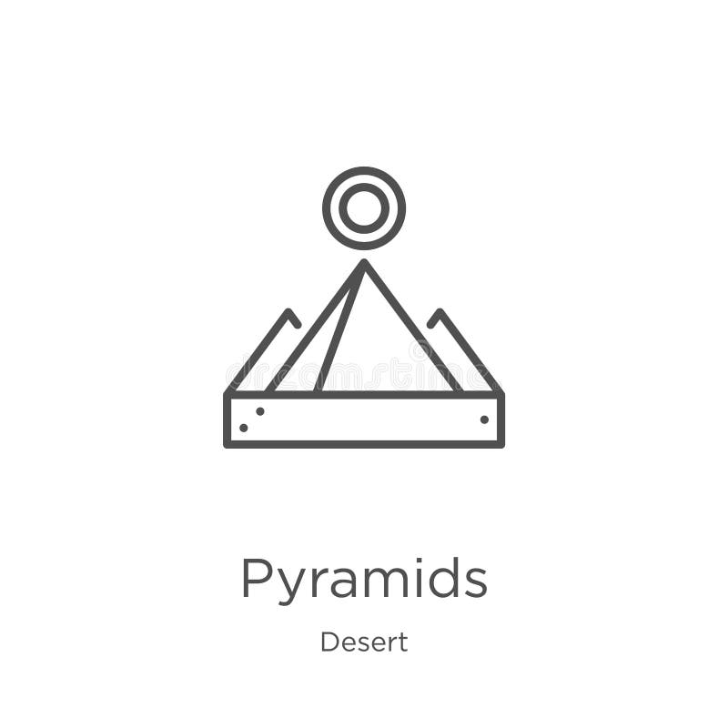 Pyramids Icon Vector from Desert Collection. Thin Line Pyramids Outline ...