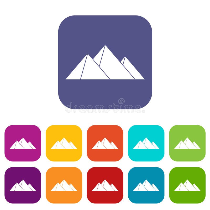 Pyramids icons set stock vector. Illustration of great - 96629202