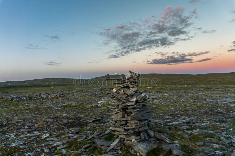 Pyramids Made of Stones, the Island of Mageroya, Norway Stock Image ...