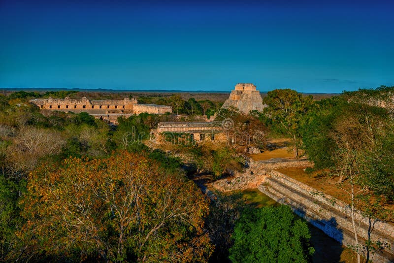 Pyramids of the Maya Indians in Uxmal Stock Image - Image of jungle ...