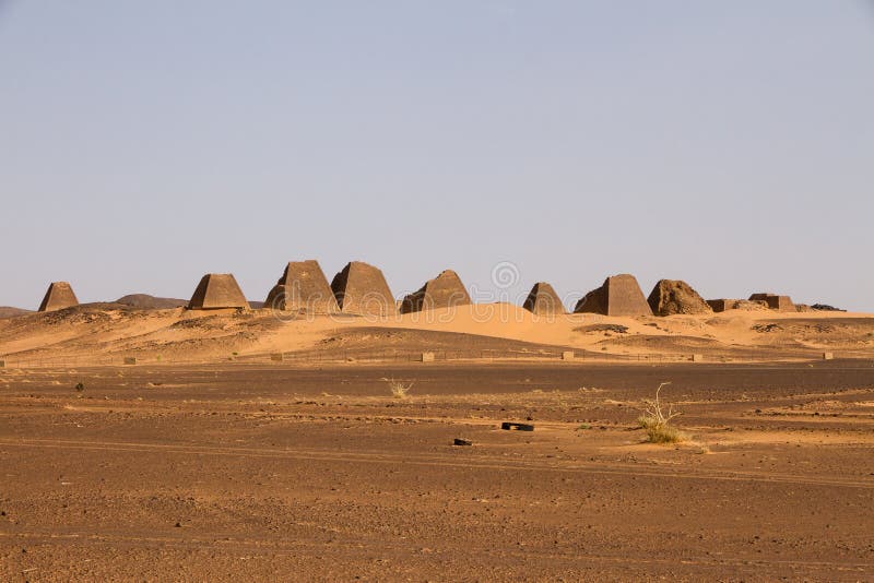 Pyramids of Meroe, Sudan in Africa Stock Image - Image of bank, history ...