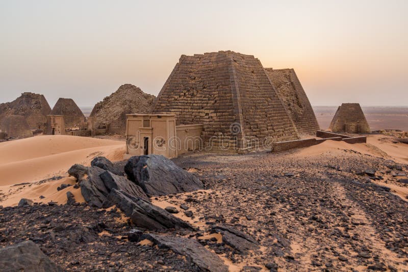 Pyramids of Meroe in Sud stock image. Image of africa - 259617103