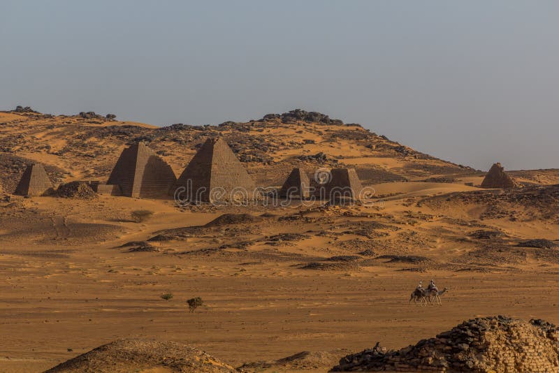 Pyramids of Meroe in Sud stock image. Image of pyramid - 259616933