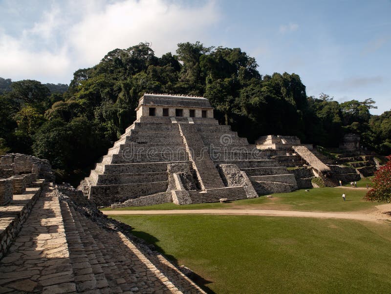Temples in Palenque stock image. Image of pyramid, stone - 30420003