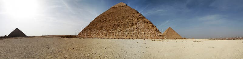 Pyramids panoramic stock photo. Image of egypt, piramids - 13733456