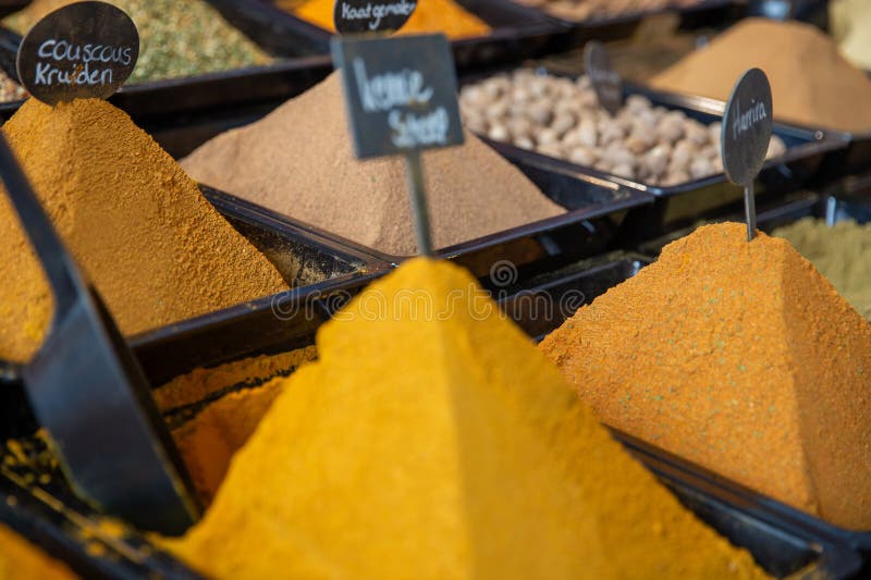 Pyramids of Seasonings stock image. Image of culinary - 289676533