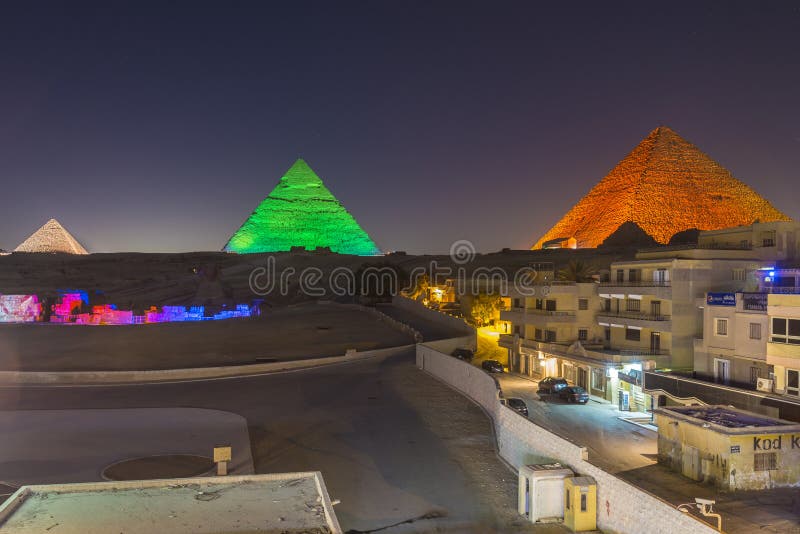 Pyramids Sound and Light Show, Giza, Egypt Editorial Image - Image of ...