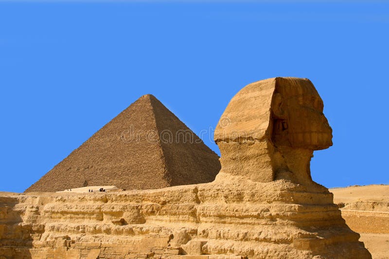 Pyramids and sphinx stock image. Image of sunny, symbol - 6520667