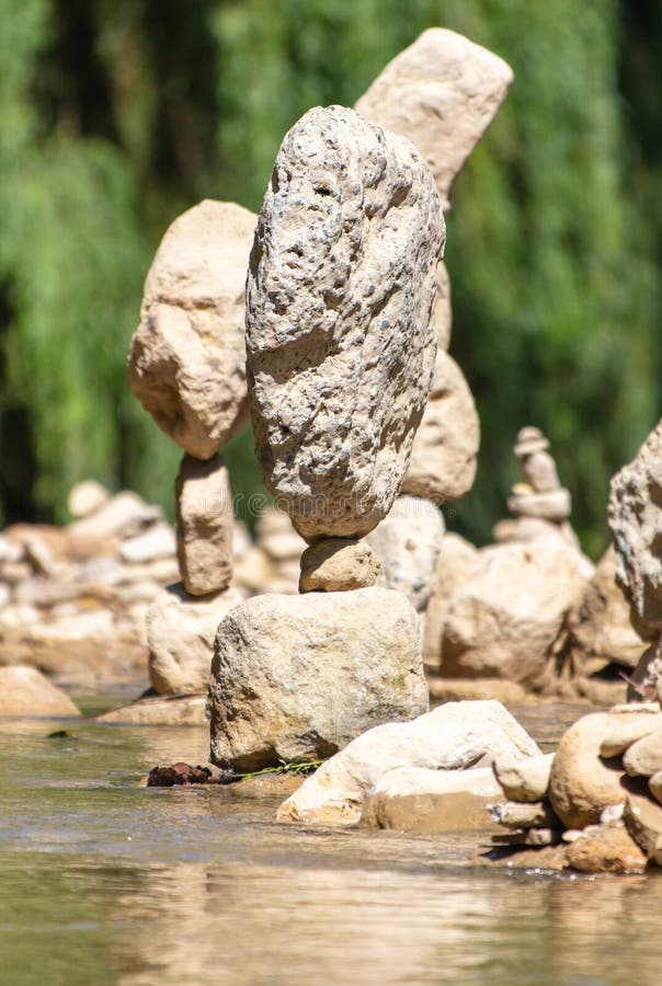 Pyramids of Stones on the River Stock Photo - Image of pyramid, peace ...