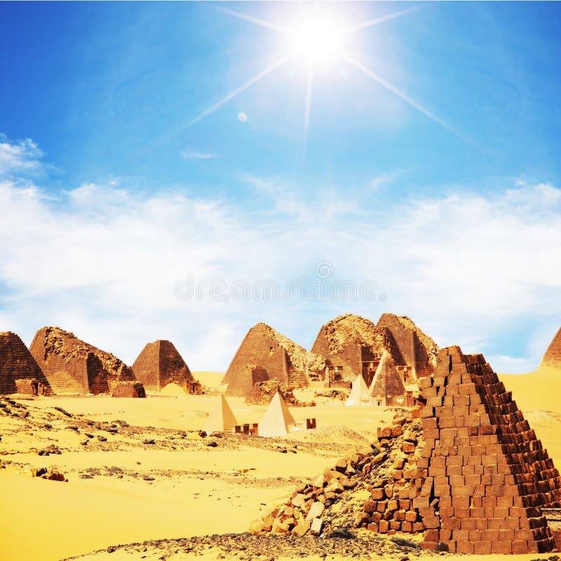 Pyramids in Sudan stock photo. Image of legacy, outdoor - 12881588