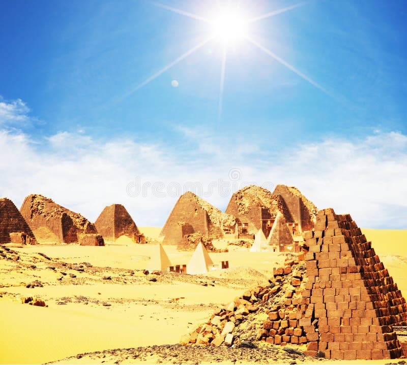 Pyramids in Sudan stock photo. Image of legacy, outdoor - 12881588