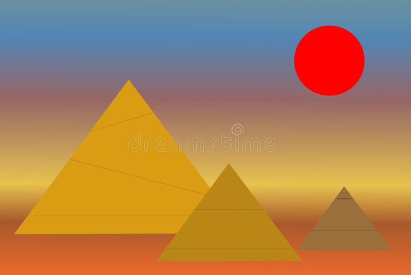 Pyramids and sun stock illustration. Illustration of necropolis - 27409275