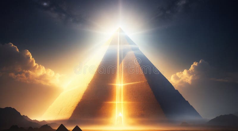 Pyramids in the Sunset, Abstract Pyramid Background Stock Illustration ...