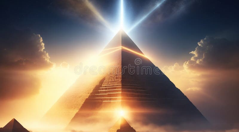 Pyramids in the Sunset, Abstract Pyramid Background Stock Illustration ...