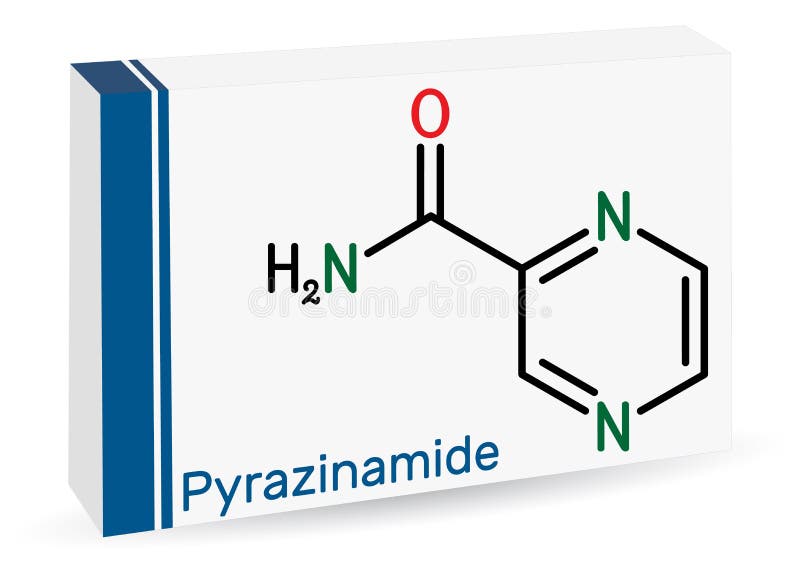 Pyrazinamide Molecule, Structural Chemical Formula, Ball-and-stick ...