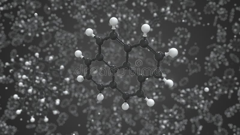 Pyrene Molecule Made with Balls, Scientific Molecular Model. Looping 3D ...