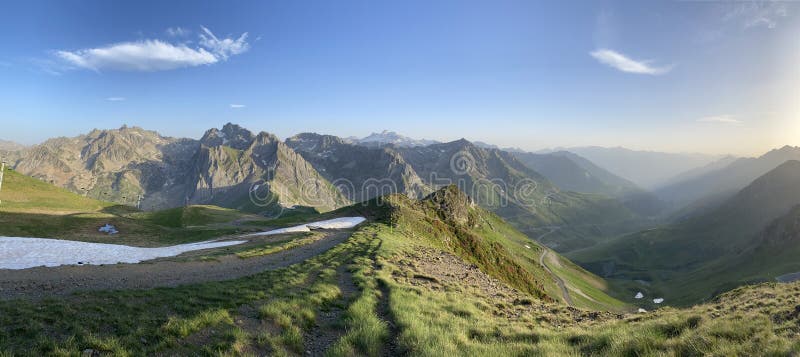 The Pyrenees Mountains Seen from Above the Col Du Tourmalet Stock Image ...