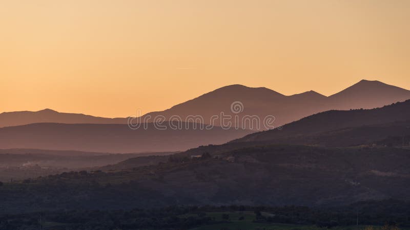Pyrenees Mountains at Sunset Stock Image - Image of landscape, nature ...