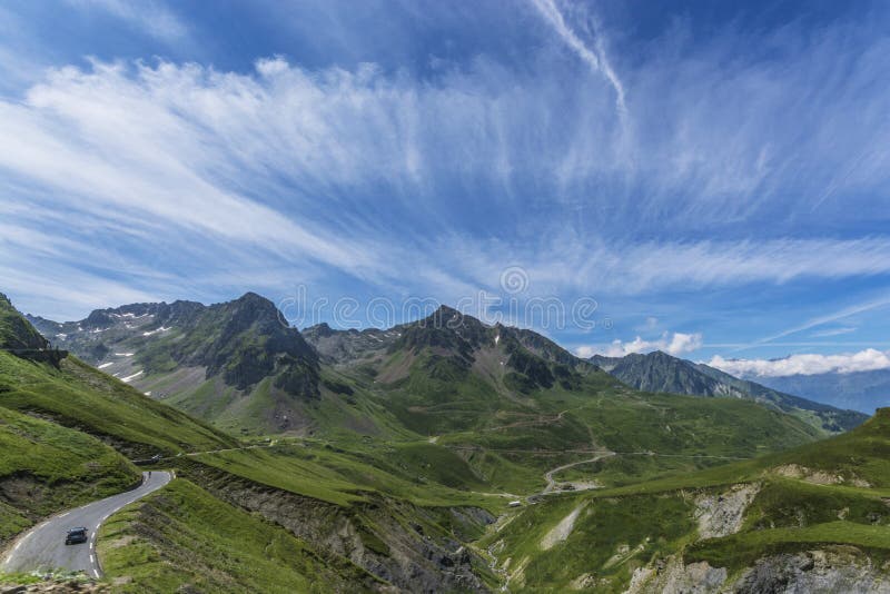 Pyrenees peaks stock image. Image of vale, scenery, green - 49330771