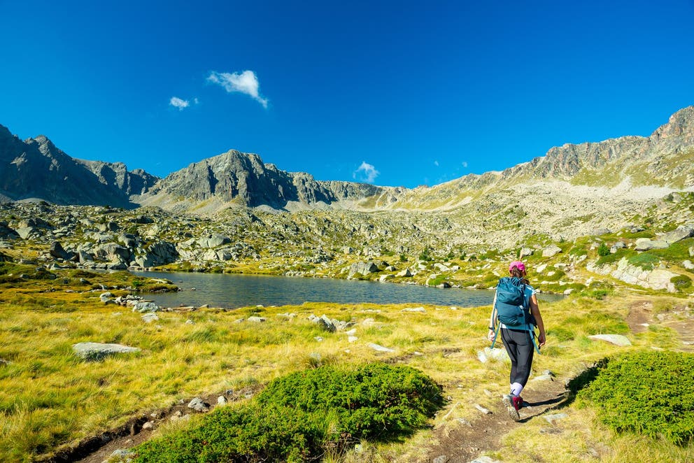 Pyrenees Pessons Peak and Lakes, Andorra Stock Photo - Image of hike ...