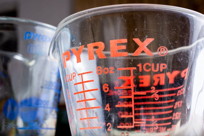 Pyrex cups editorial photo. Image of measure, kitchen - 183452631