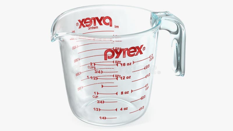 Pyrex Kitchen Measuring Cup with Precision Measurements Stock Photo ...