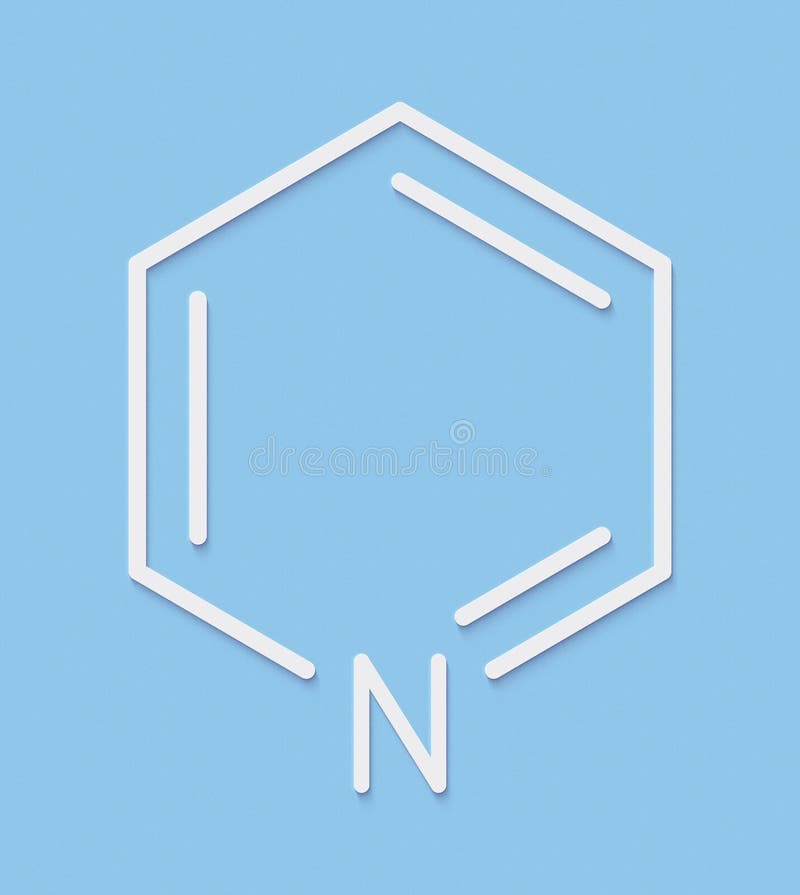 Pyridine Chemical Solvent and Reagent Molecule. Skeletal Formula. Stock ...