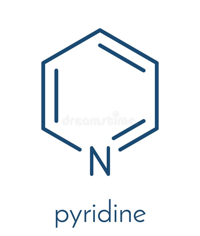 Pyridine Chemical Solvent and Reagent Molecule. Skeletal Formula. Stock ...