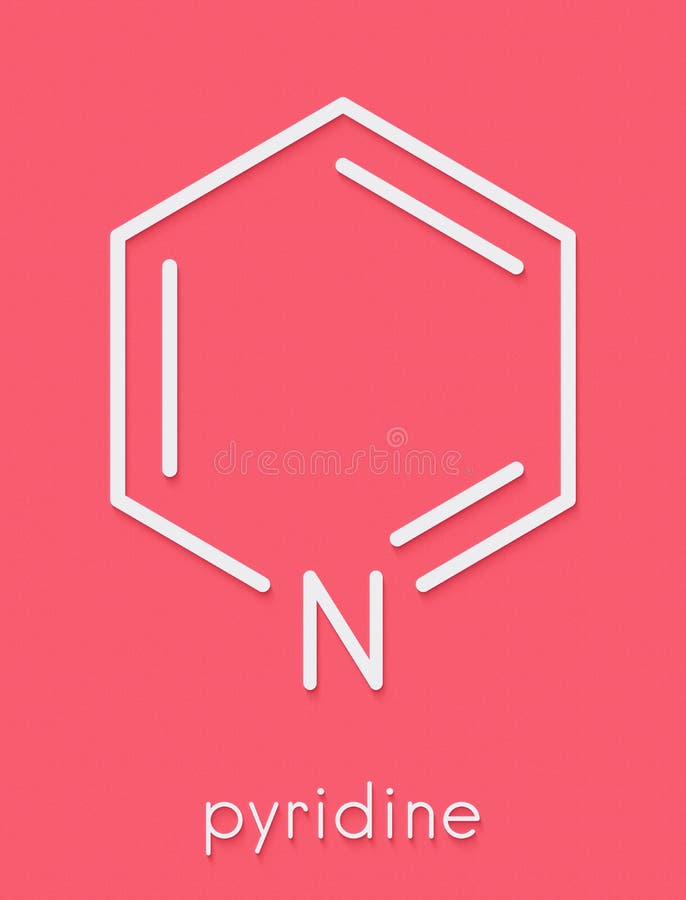Pyridine Chemical Solvent Molecule Stock Illustration - Illustration of ...