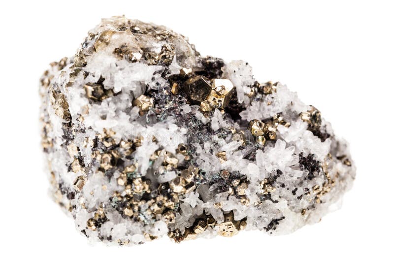 Pyriet in kwarts stock afbeelding. Image of loodglans - 53408213