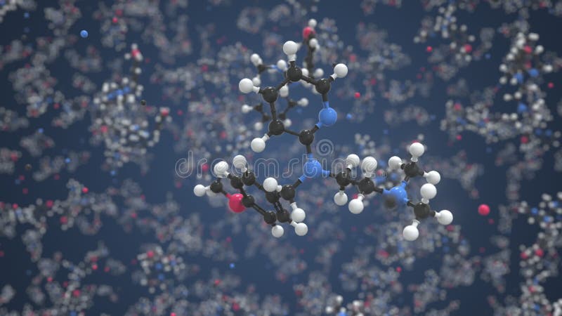 Pyrilamine Molecule Made with Balls, Isolated Molecular Model. Looping ...