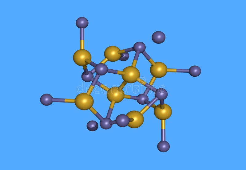 Pyrit molecular model stock illustration. Illustration of structure ...