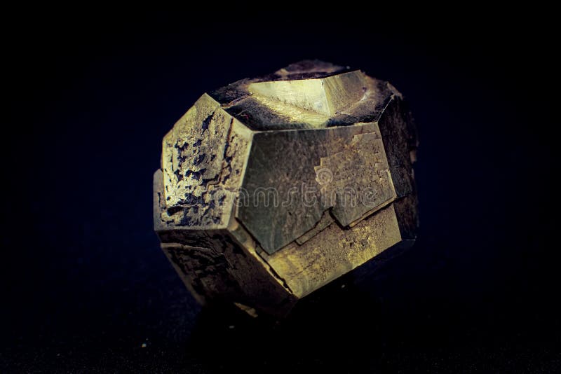 Pyrite crystal pentagonal stock photo. Image of number - 241659552