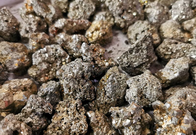Pyrite crystal texture stock photo. Image of specimen - 315876482