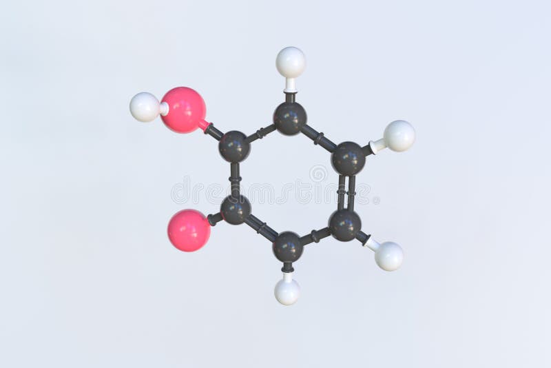 Pyrocatechol Molecule Made with Balls, Scientific Molecular Model. 3D ...