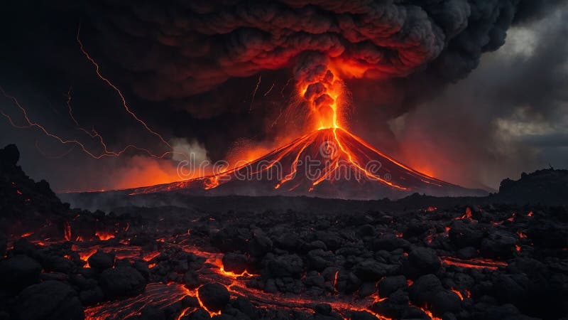 A Pyroclastic Inferno Unleashed: Volcanic Lightning Illuminates Rivers ...