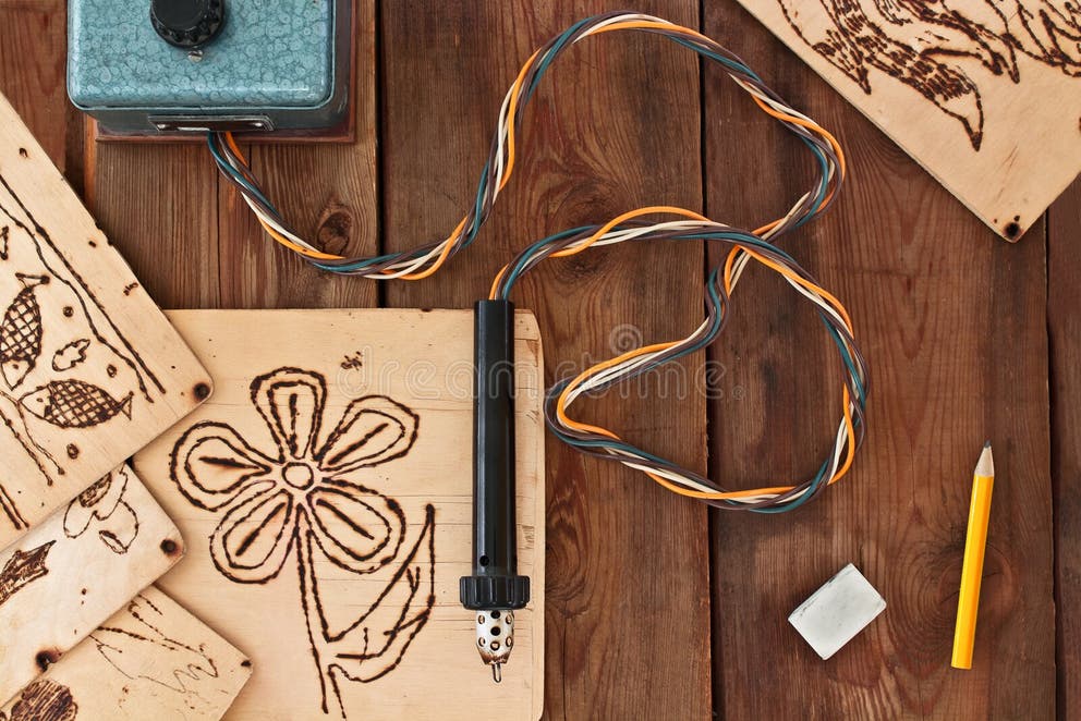 A Pyrography Tool and a Floral Model. Stock Photo - Image of pyrography ...