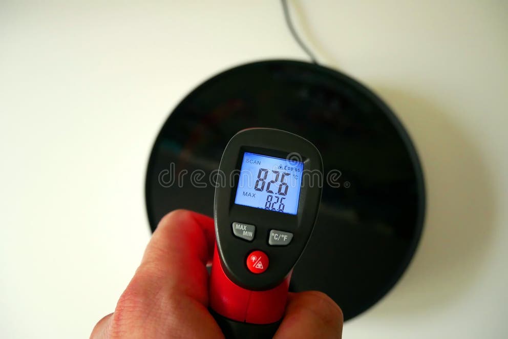 Pyrometer Measurement of the Cooking Surface. Measuring the Temperature ...