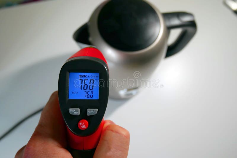 Pyrometer for Measuring Temperature Celsius and Kelvin. Stock Photo ...