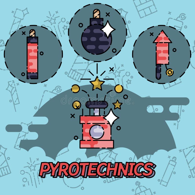 Pyrotechnics Festival Flat Infographics Stock Vector - Illustration of ...