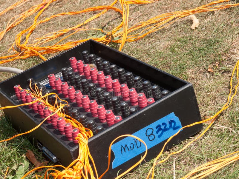 Pyrotechnics Setup editorial stock photo. Image of bomb - 47522238