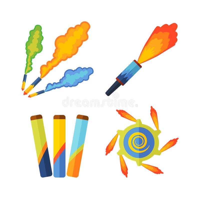 Pyrotechnik Und Feuerwerksvektor Vektor Abbildung - Illustration von ...