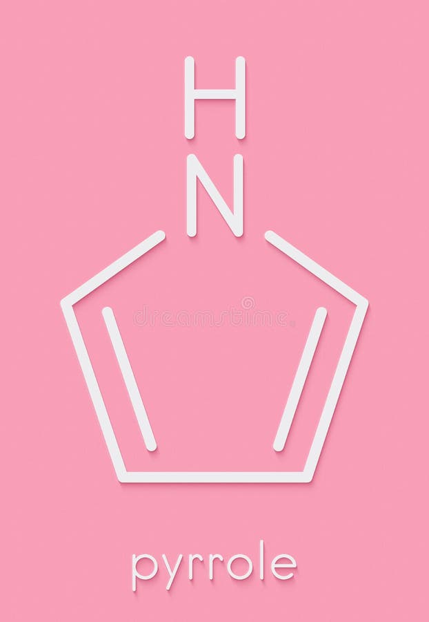 Pyrrole Heterocyclic Organic Molecule. Skeletal Formula. Stock ...