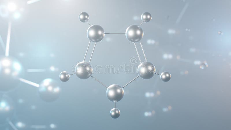 Pyrrole Molecule, Heterocyclic Aromatic Compound Molecular Structure ...