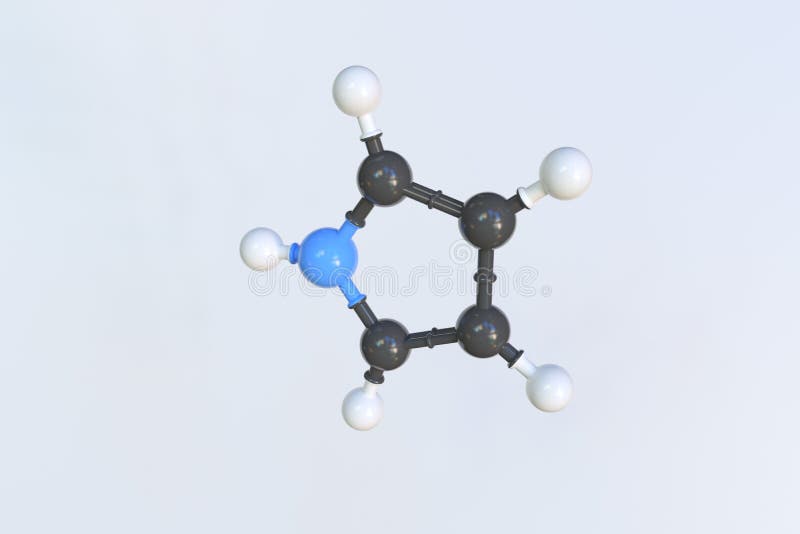Pyrrole Molecule, Scientific Molecular Model, Looping 3d Animation ...