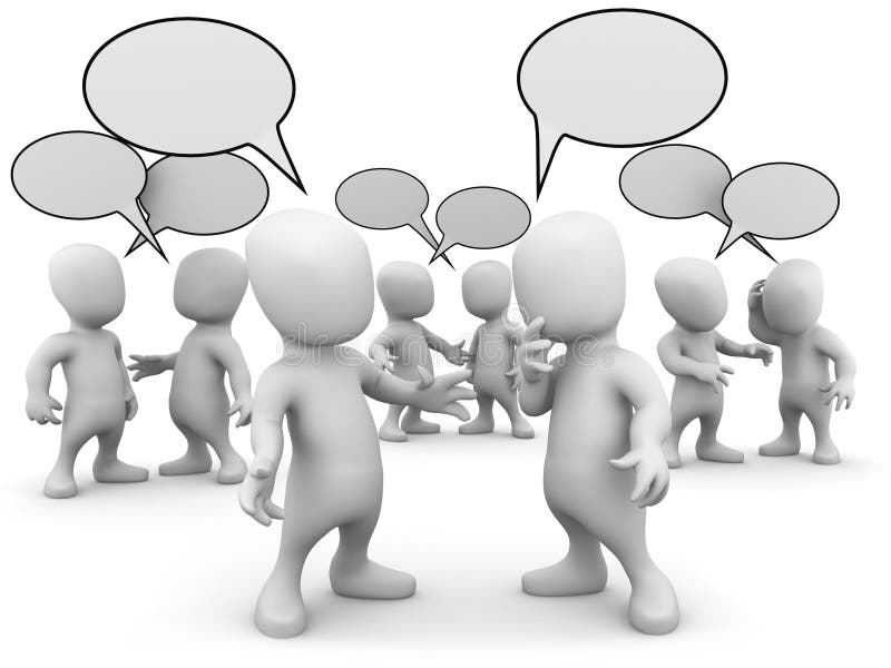 Litet Folk 3D - Tala Med Folkmassan Stock Illustrationer - Illustration ...